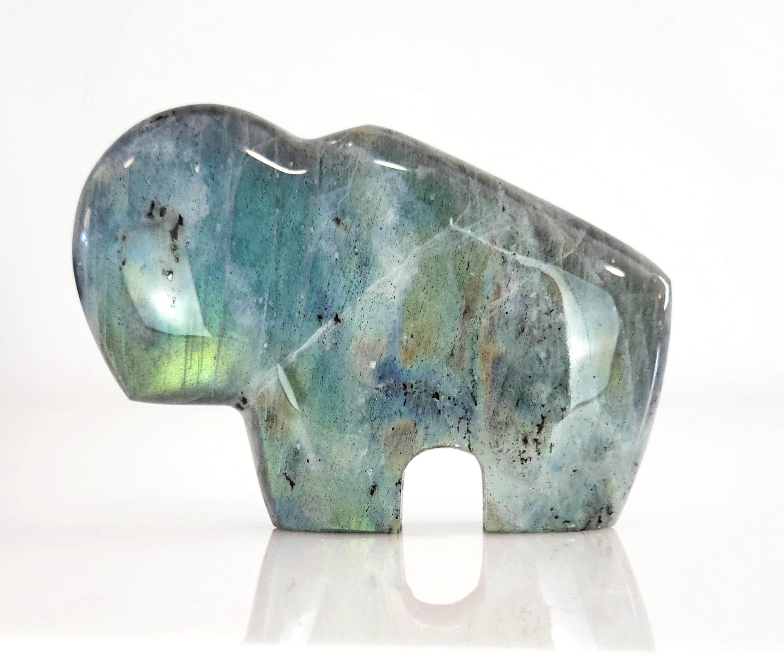 Hand Carved Labradorite Buffalo - Shop Online | touchstone gallery